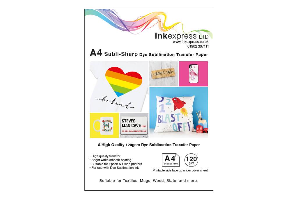 Ink Express 120gsm A4 Subli-Sharp Dye Sublimation Transfer Paper | Ink Express
