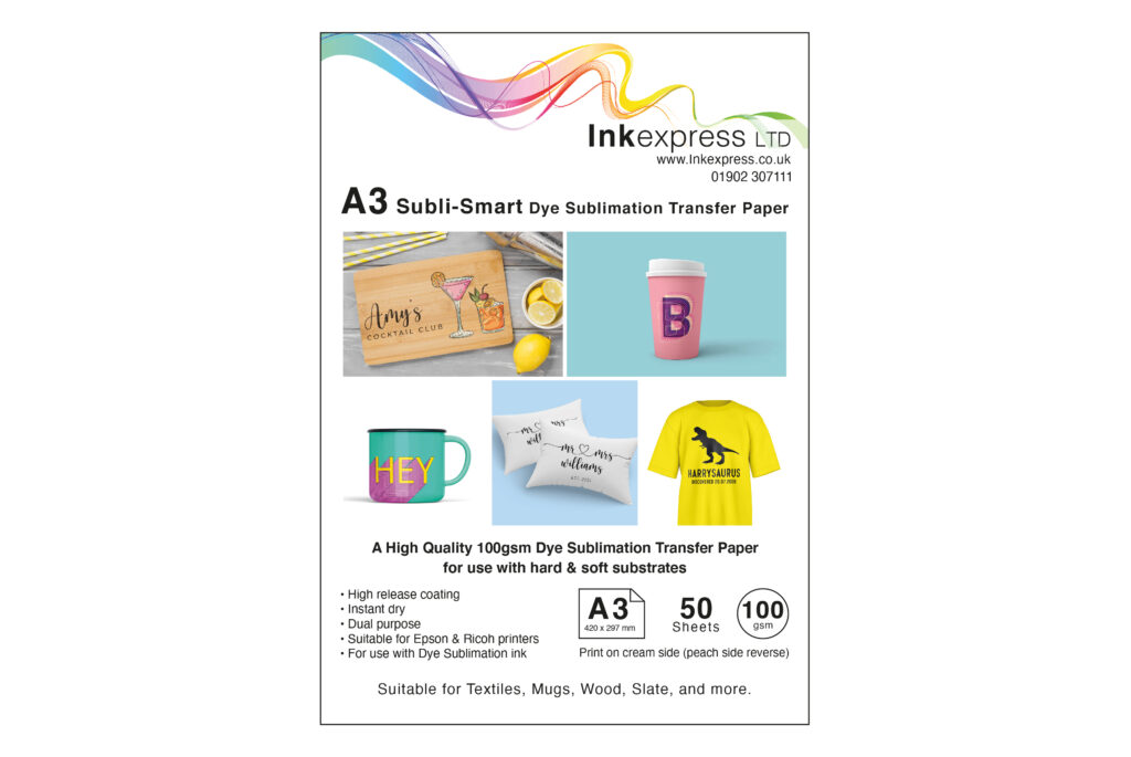 Ink Express 120gsm A4 Subli-Sharp Dye Sublimation Transfer Paper | Ink ...
