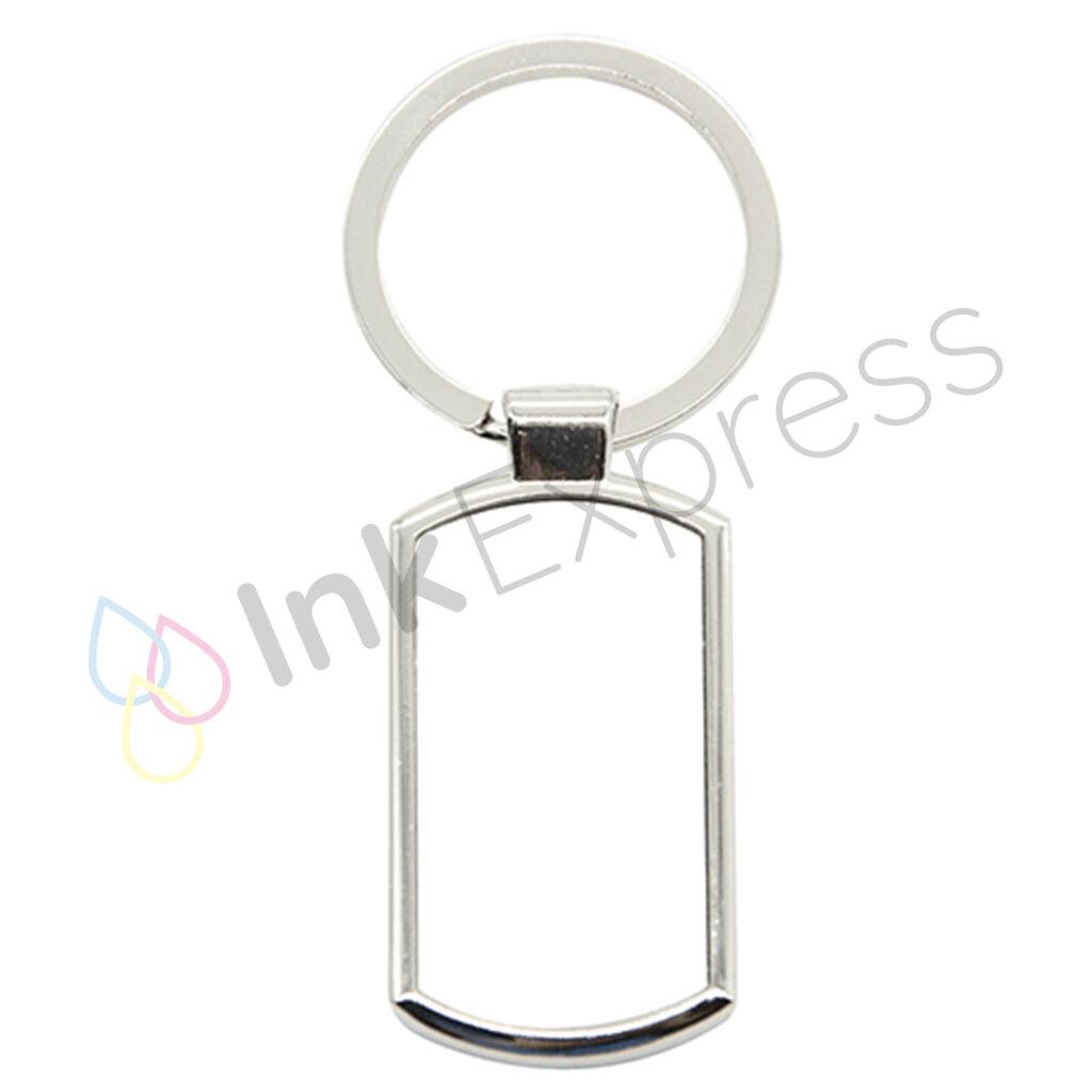 Curved Rectangular Metal Keyring | Ink Express