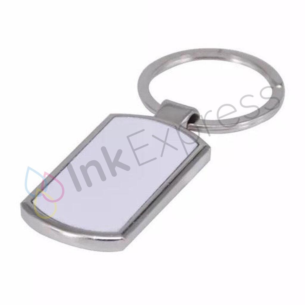 Curved Rectangular Metal Keyring | Ink Express