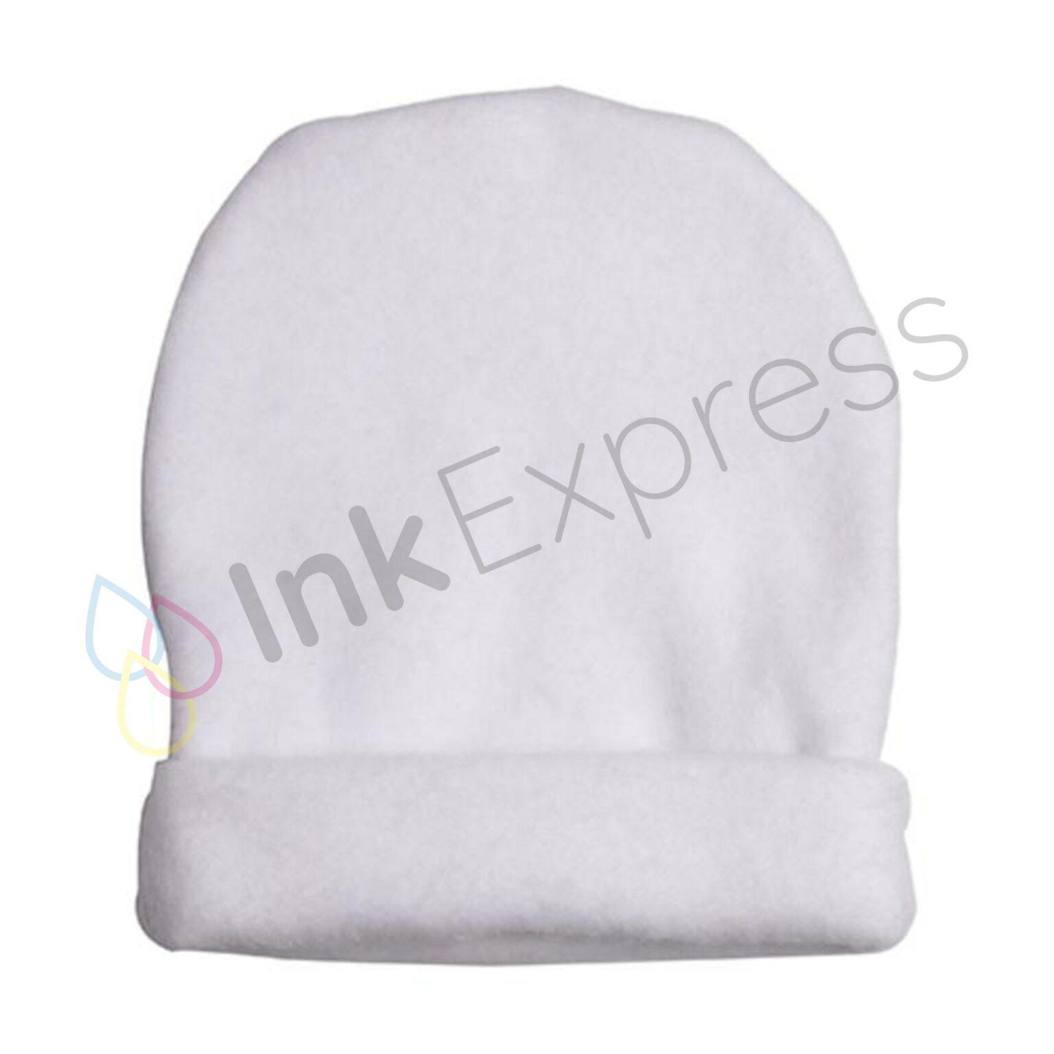 Sublimation 100% Polyester White Baby Fleece Beanie Hat | Ink Express