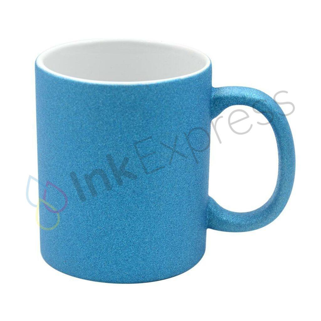 11oz Blue Glitter Sublimation Mugs x36 - No Gift Boxes | Ink Express
