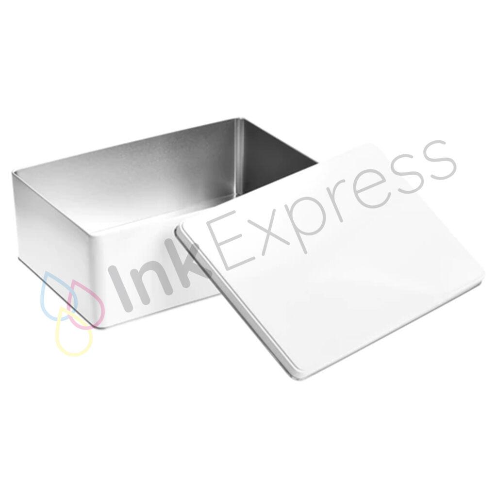 White Metal Rectangular Tin | Ink Express