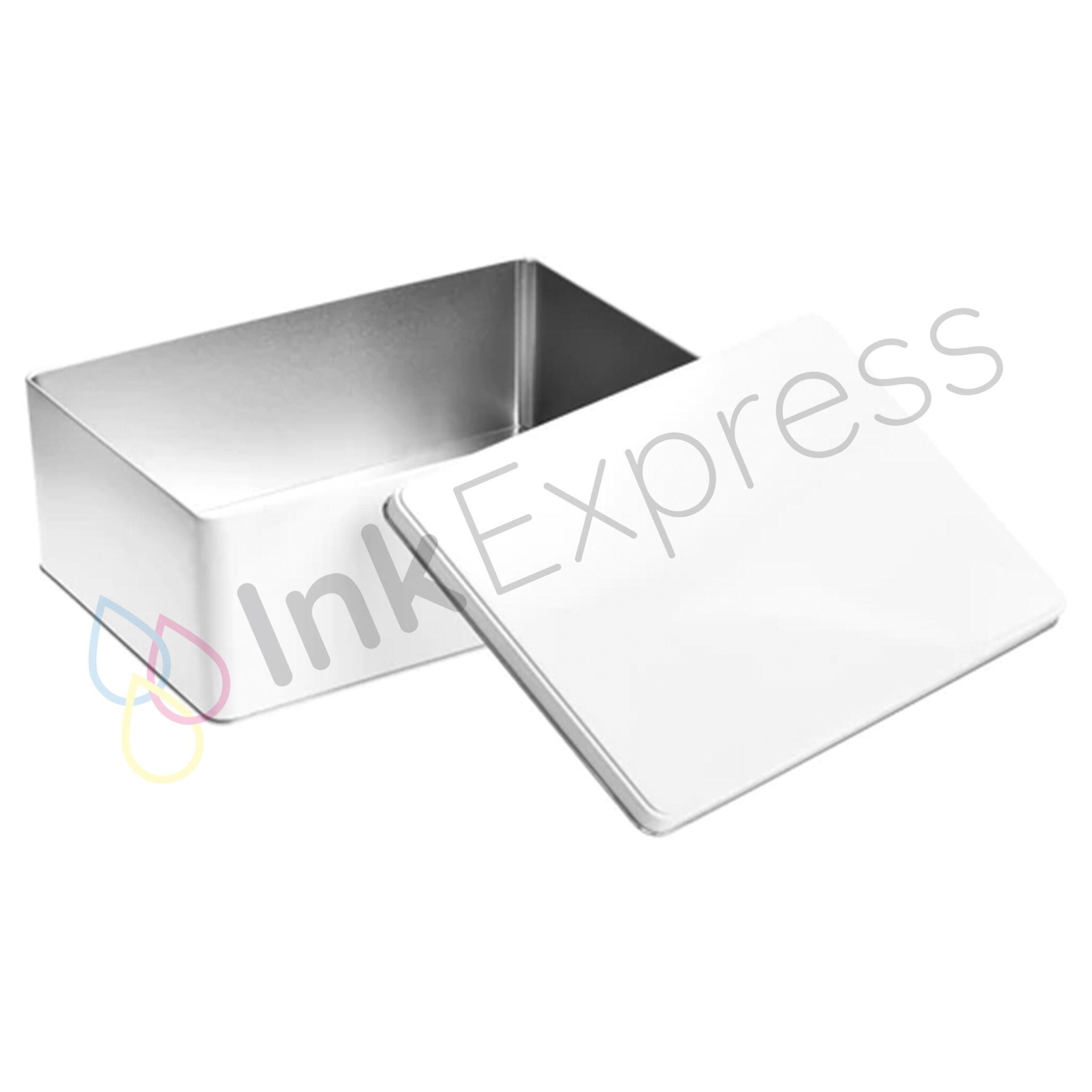 White Metal Rectangular Tin | Ink Express
