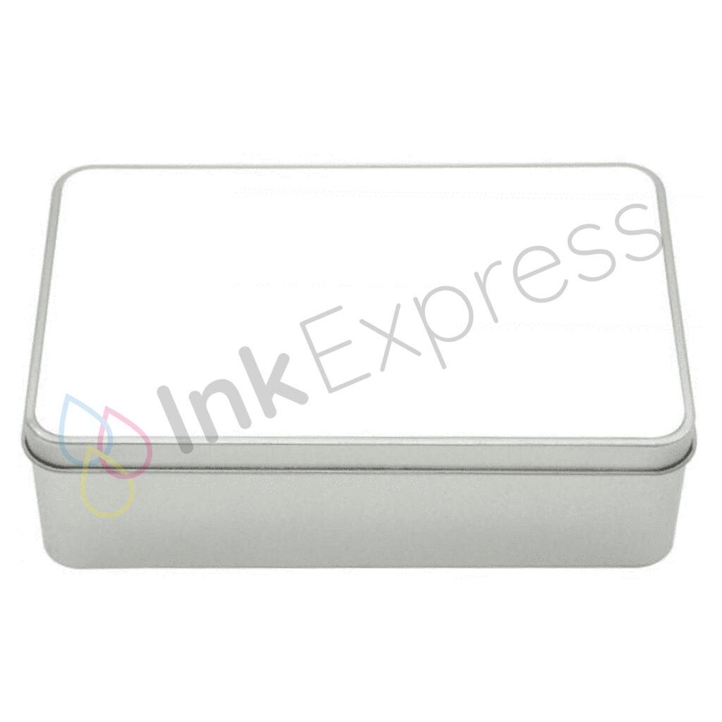 Silver Metal Rectangular Tin | Ink Express