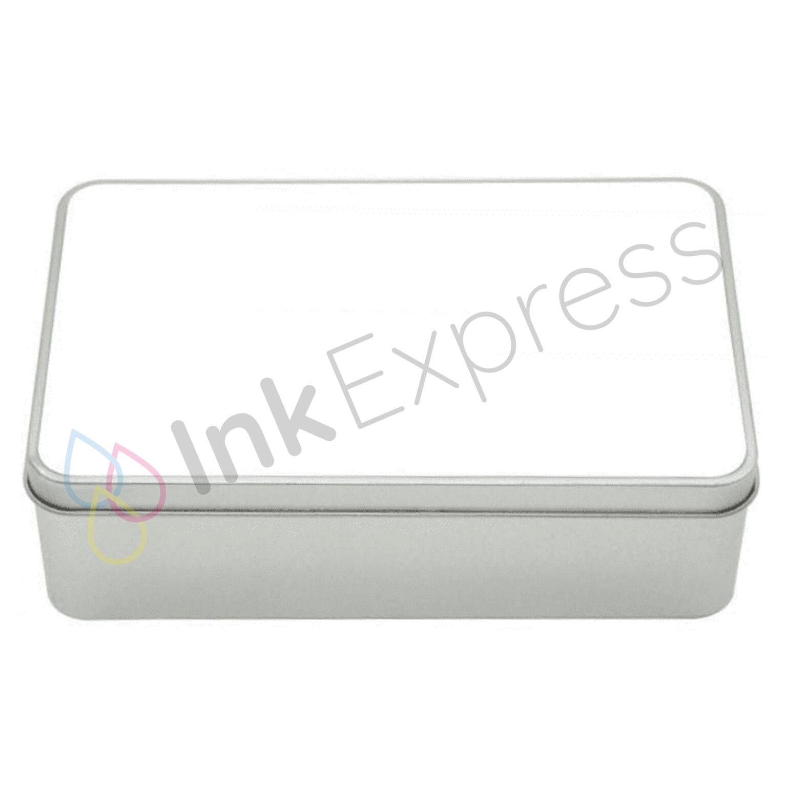 Silver Metal Rectangular Tin | Ink Express